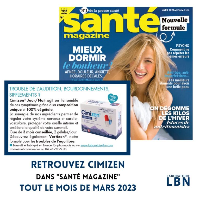 Parution Cimizen "Santé Magazine" - Laboratoire LBN